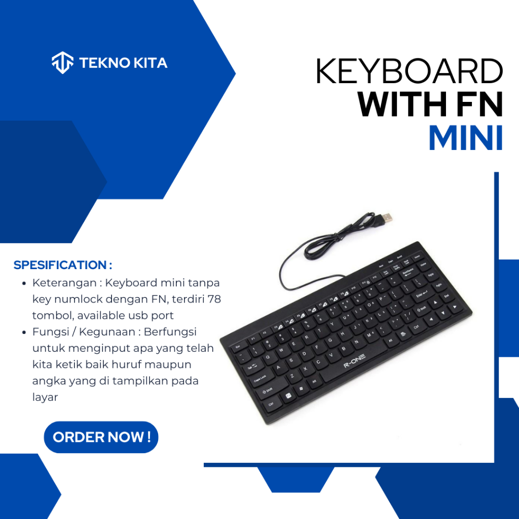 Jual KEYBOARD USB MINI R-ONE WIRED KELUARAN MODEL TERBARU DESIAN TIPIS ...
