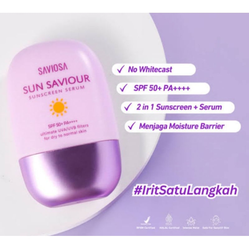 Jual SAVIOSA SUN SAVIOR SUNSCREEN SERUM SPF 50+ PA++++ 30ML | Shopee ...
