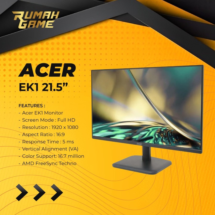 Jual LED Monitor ACER EK221QE3 22" IPS 1080p FHD 100Hz 1ms VGA HDMI ...