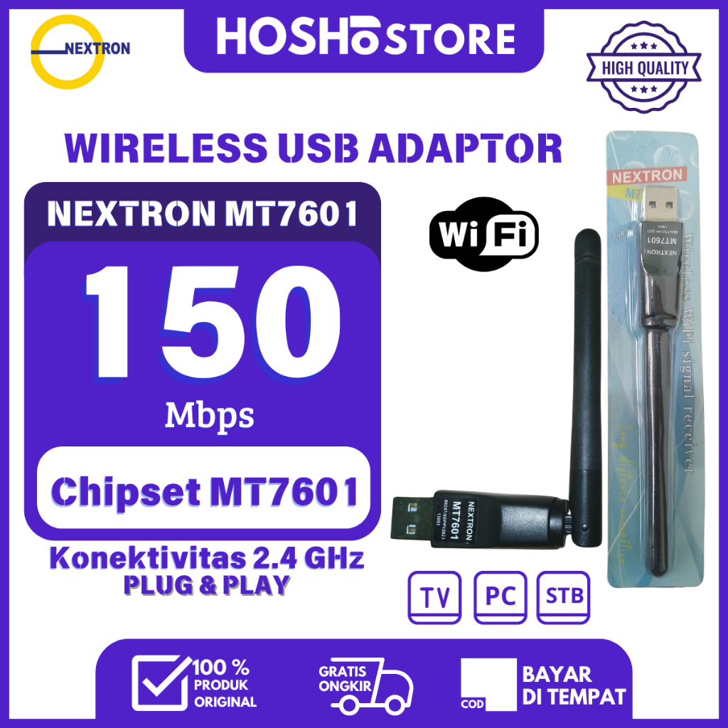 Jual USB WiFi Adaptor MT-7601: 150Mbps Wireless Dongle untuk PC, Laptop & Set-Top Box - Stabil ...