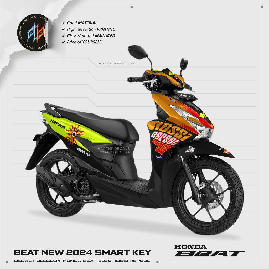Jual DECAL FULLBODY BEAT 2024 LIVERY ROSSI REPSOL MOTO GP / STIKER ...