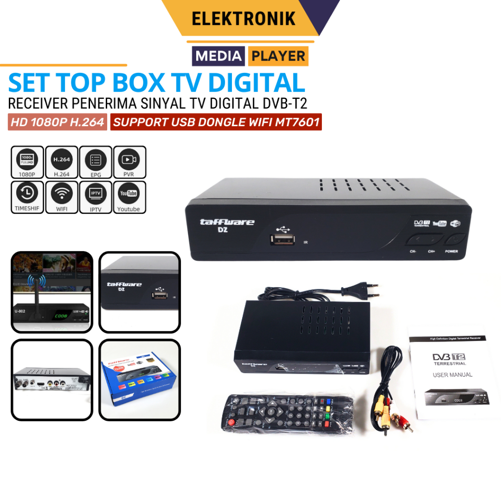 Jual New !! STB Digital TV Tuner Set Top Box DVB-T2 WiFi Receiver DVB-T2 - DZ | Shopee Indonesia
