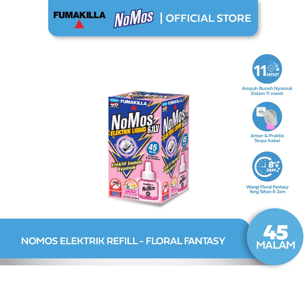 Jual NoMos Obat Nyamuk Elektrik Liquid Refill 45 malam (Refill 45 hari ...