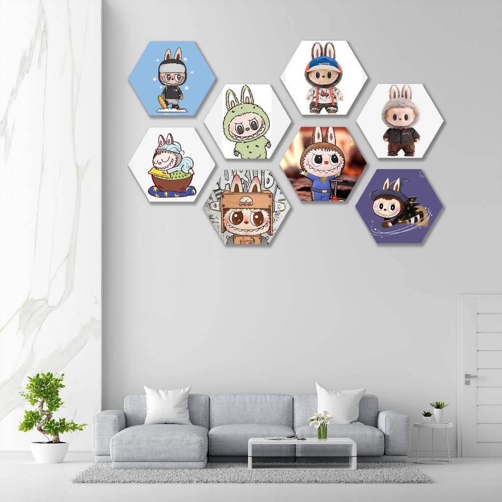 Jual HIASAN DINDING HEXAGONAL LABUBU DESIGN AESTHETIC / HIASAN KAMAR ...