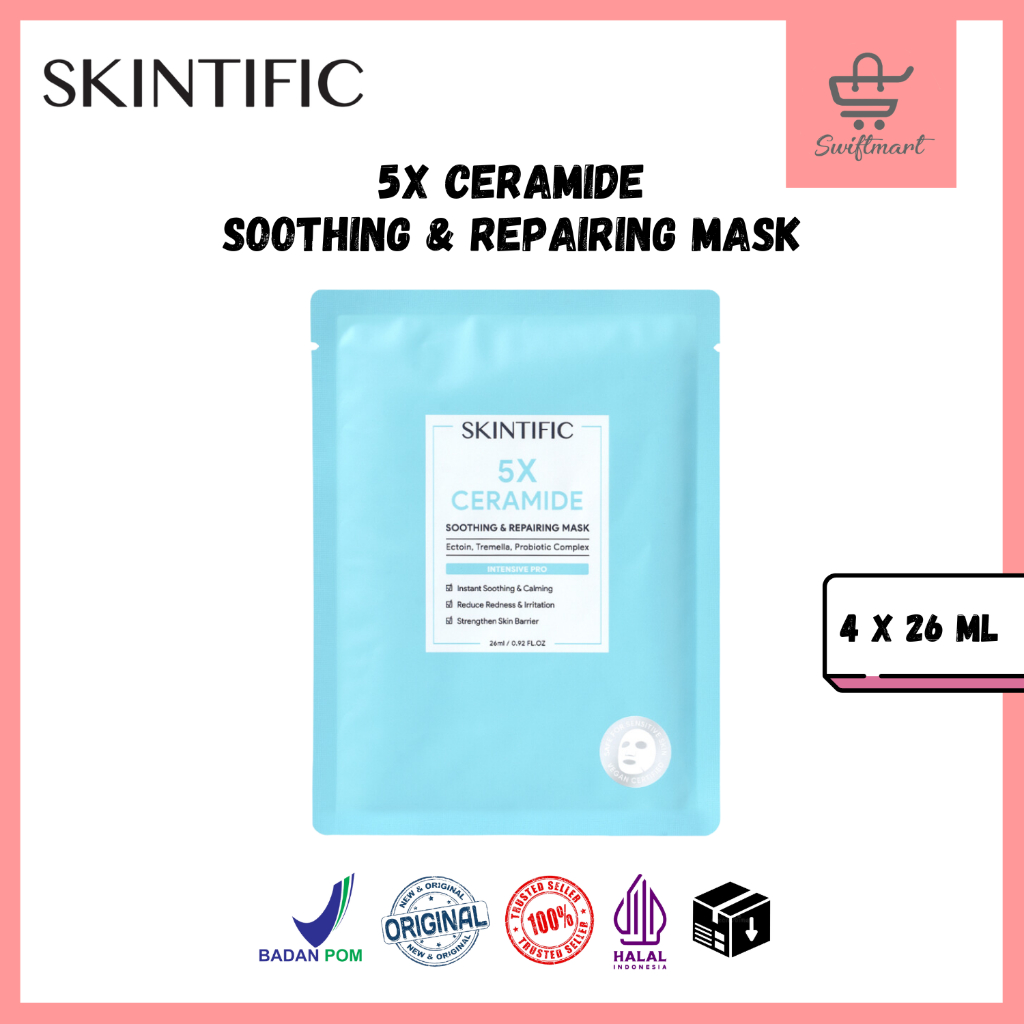 Jual SKINTIFIC 5X Ceramide soothing & repairing mask | BOX isi 4 sachet ...