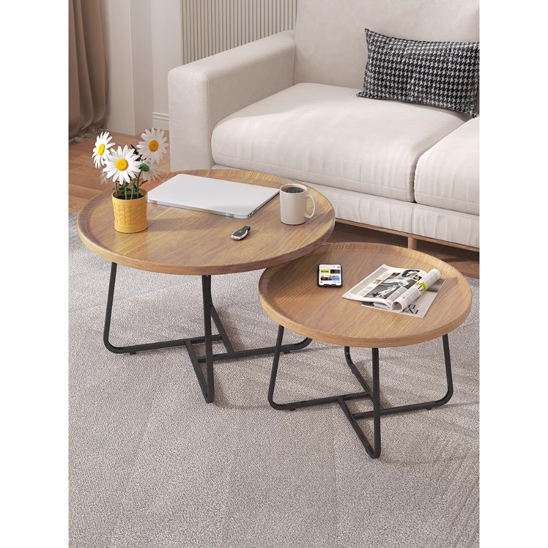 Jual F&G Meja kopi minimalis Meja kopi kayu Meja kopi kombinasi bulat ...