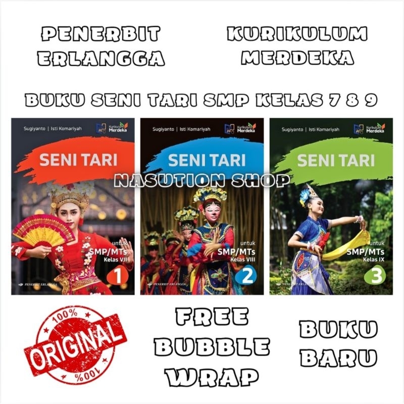 Jual Buku Seni Tari Kelas 1 2 3 / 7 8 9 SMP/MTs Erlangga Kurikulum Merdeka Km Original | Shopee ...