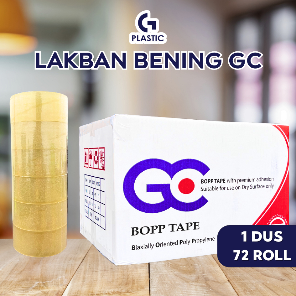 Jual Lakban Bening GC Plastik 45mm x 90 yard & 45mm x 100 yard 1 Dus ...