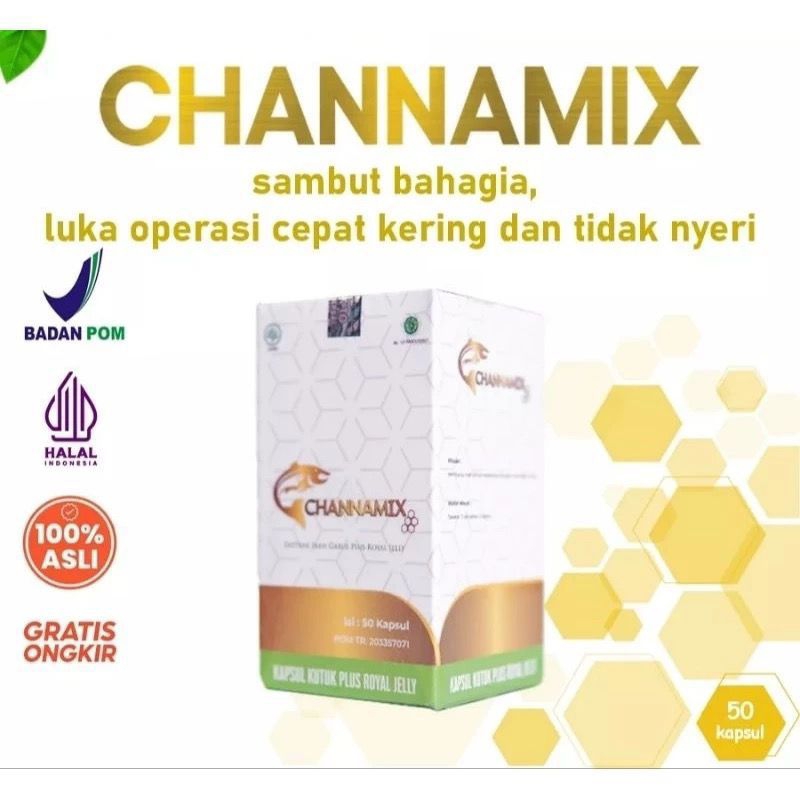 Jual Channamix Kapsul Ikan Kutuk Gabus Obat Pengering Luka Pasca ...