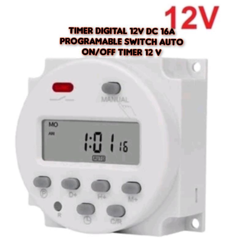 Jual TIMER DIGITAL 12V DC 16A PROGRAMABLE SWITCH AUTO ON/OFF Timer 12 V ...