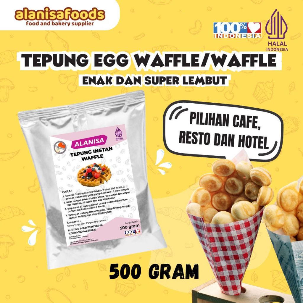 Jual TEPUNG INSTAN EGG WAFFLE/WAFFLE 500GR SUPER PRAKTIS | Shopee Indonesia