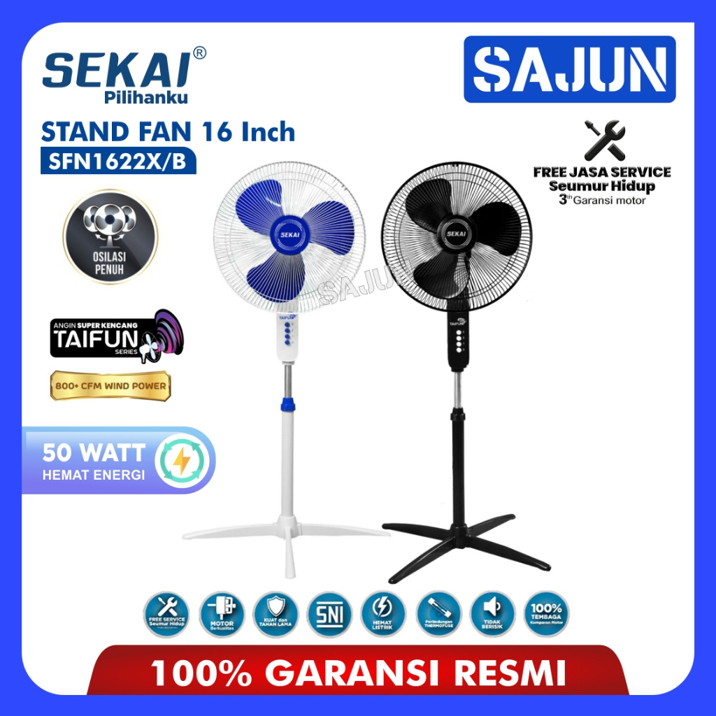 Jual SEKAI Kipas Angin Berdiri / Stand Fan 16 Inch Taifun Series - SFN ...