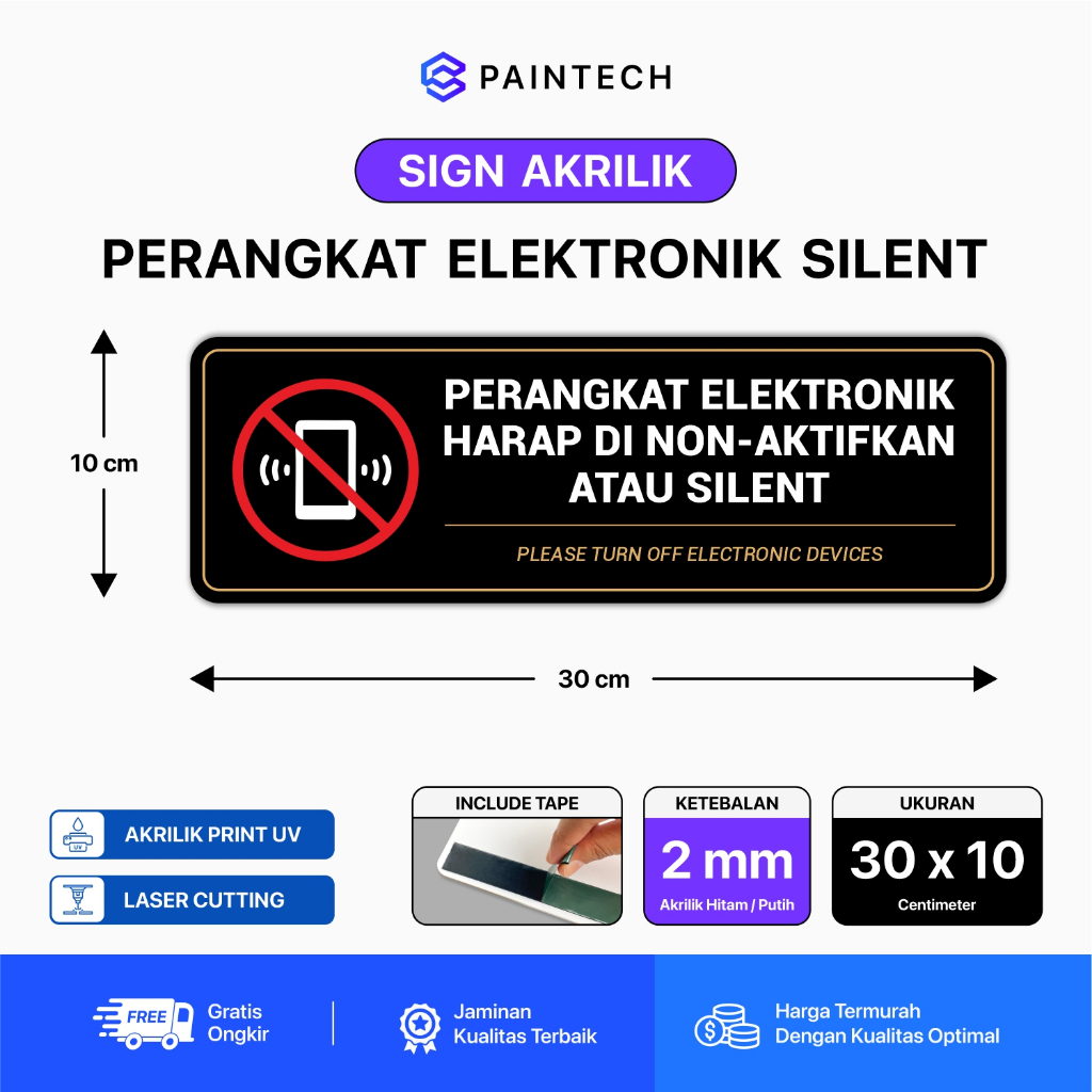 Jual Sign Akrilik Tanda Matikan Perangkat Elektronik Ke Kloset Print UV ...