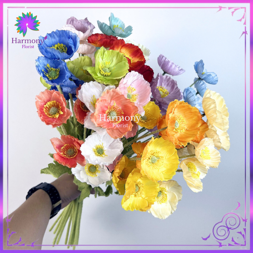 Jual Artificial Bunga Poppy Cabang 4 / Bunga Popi Palsu Dekorasi ...