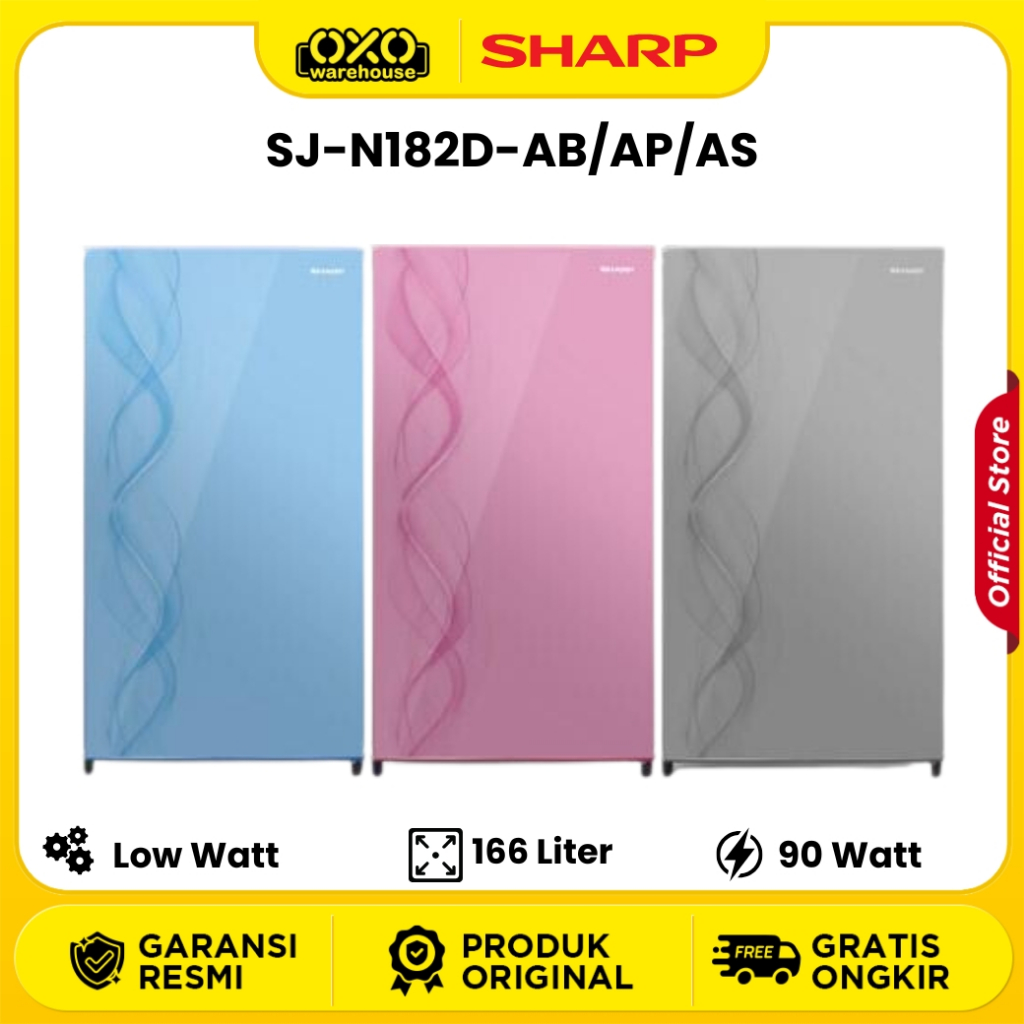 Jual Sharp Kulkas 1 Pintu Kapasitas 166 Liter Low Watt Direct Cooling System SJ-N182D-AB/AP/AS ...