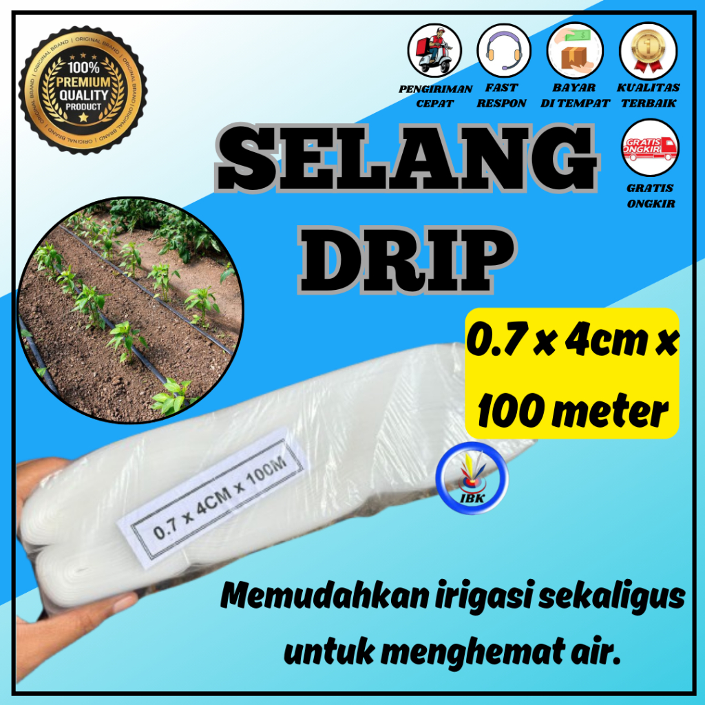 Jual Selang Drip 7 mikron 4cm 100 meter - Pipa 3/4 inch Warna putih IBK ...