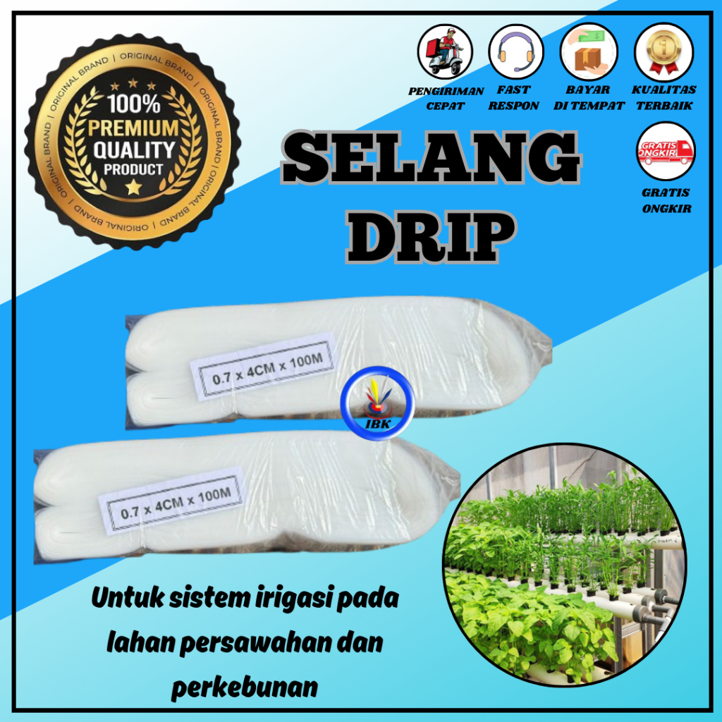 Jual Selang Drip 7 mikron 4cm 100 meter - Pipa 3/4 inch Warna putih IBK ...