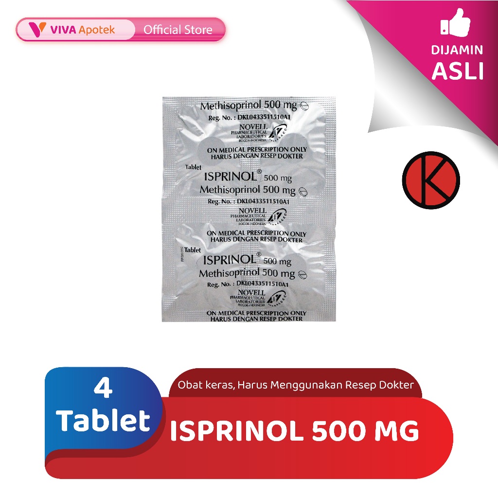 Jual Isprinol 500 mg / Methisprinol / Infeksi Virus / Campak (4 Tablet ...