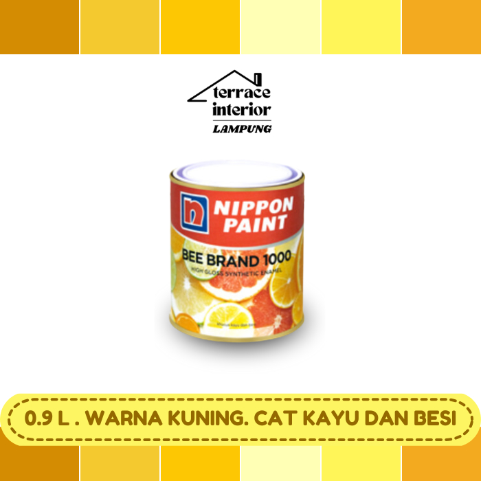 Jual Cat Kayu & Besi Nippon Paint Bee Brand 1000 Warna Kuning 0.9 L ...