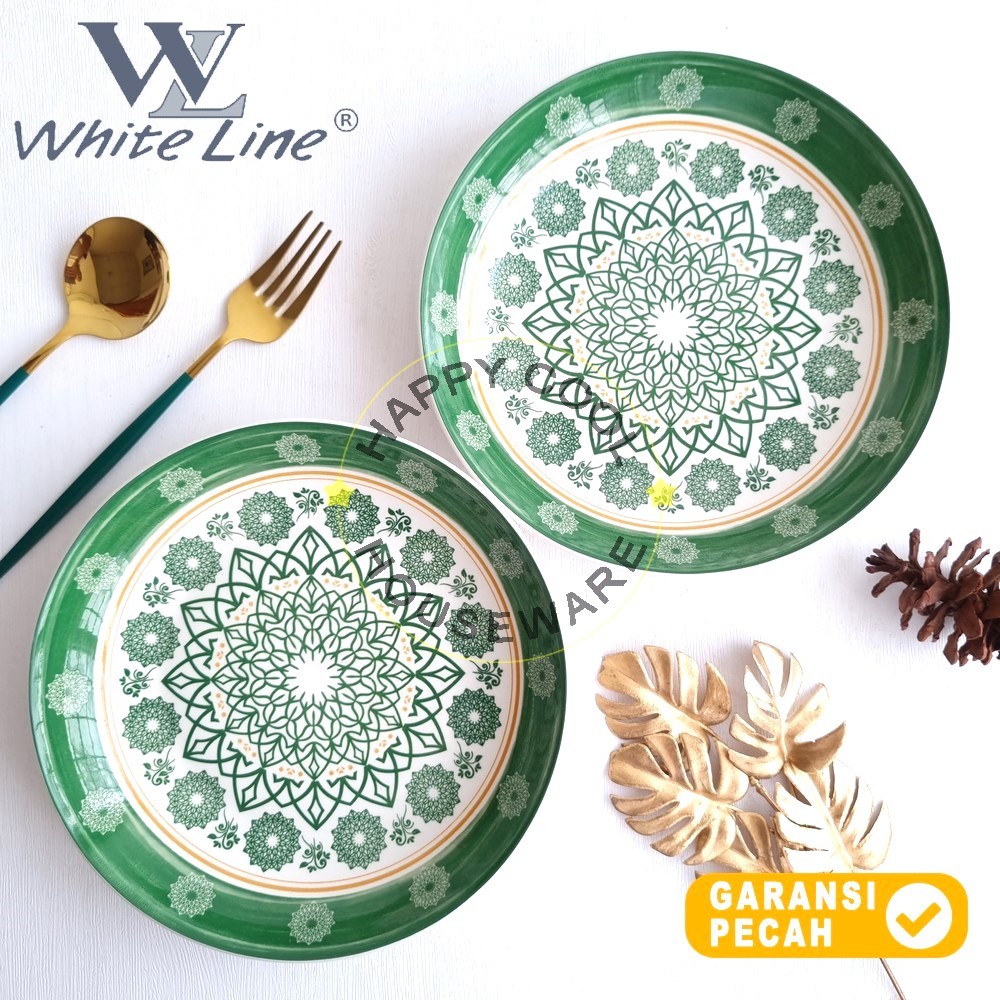 Jual WHITE LINE 1pcs Plate Fruit Shape 8in Emerald Piring Buah Piring ...