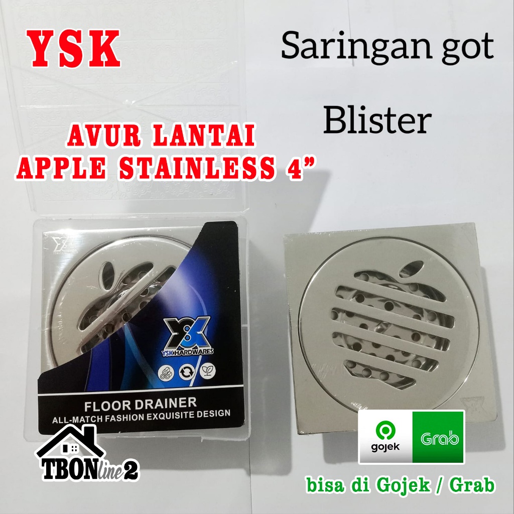 Jual FLOOR DRAIN AVUR LANTAI STAINLESS + KUNINGAN YSK 4" MODEL APPLE ...