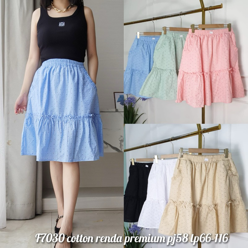 Jual rok / bawahan wanita LP66-116 jumbo bahan katun renda f7030 ...