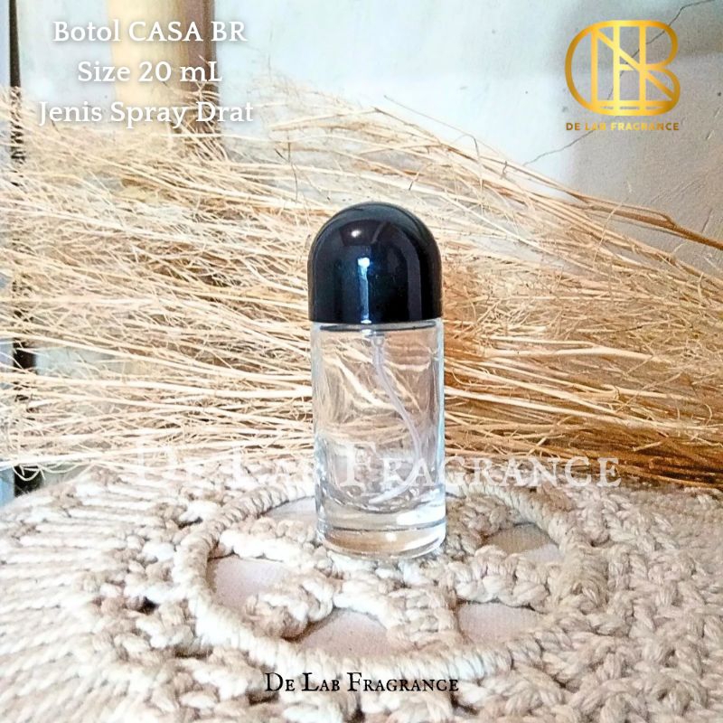 Jual botol parfum cassa 20 ml spray drat tutup hitam setengah lingkaran ...