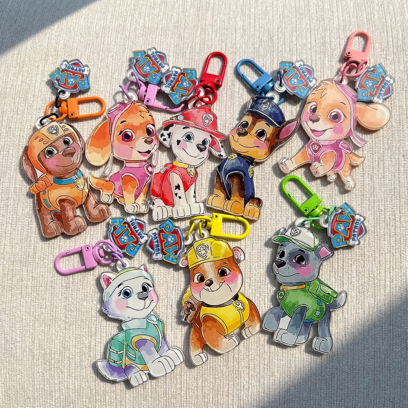 Jual Paw Patrol Keychain Chase Skye Zuma Marshall Rubble Rocky ...