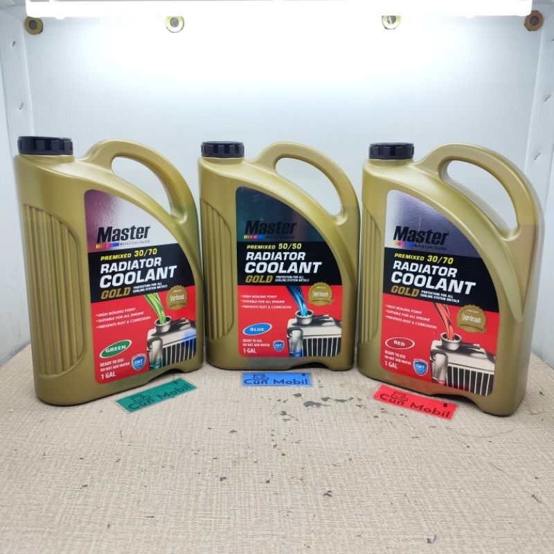 Jual Radiator Coolant Master PREMIXED 30/70 GOLD 50/50 4 Liter | Shopee ...