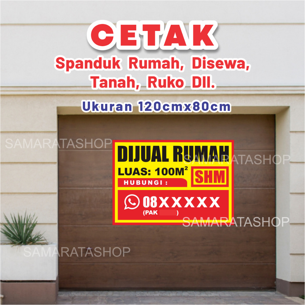 Jual Spanduk Rumah Dijual Atau Disewakan Ruko Banner Tanah Dijual ...