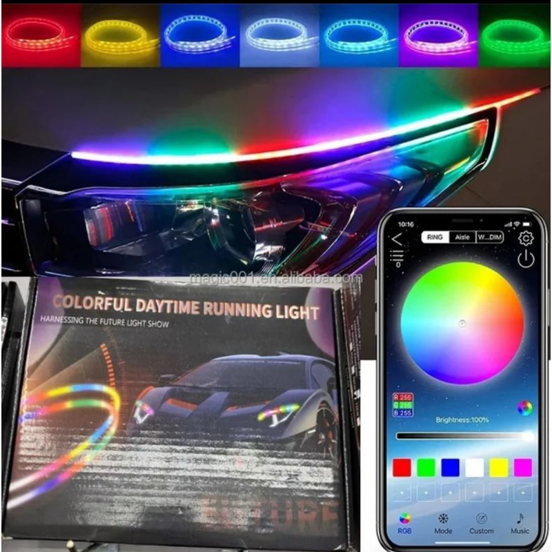Jual Lampu alis 30 cm Drl RGB plus sein aplikasi control barcode ...