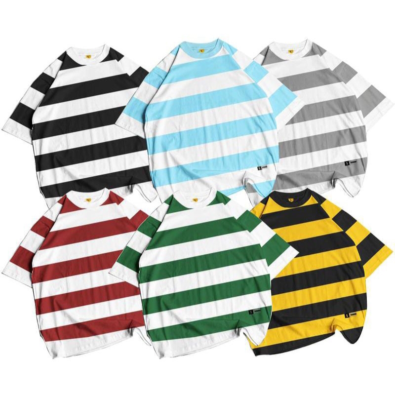 Jual KAOS SALUR POCKET KATUN 24S / KAOS SALUR GARIS STRIPE PRIA / BAJU ...