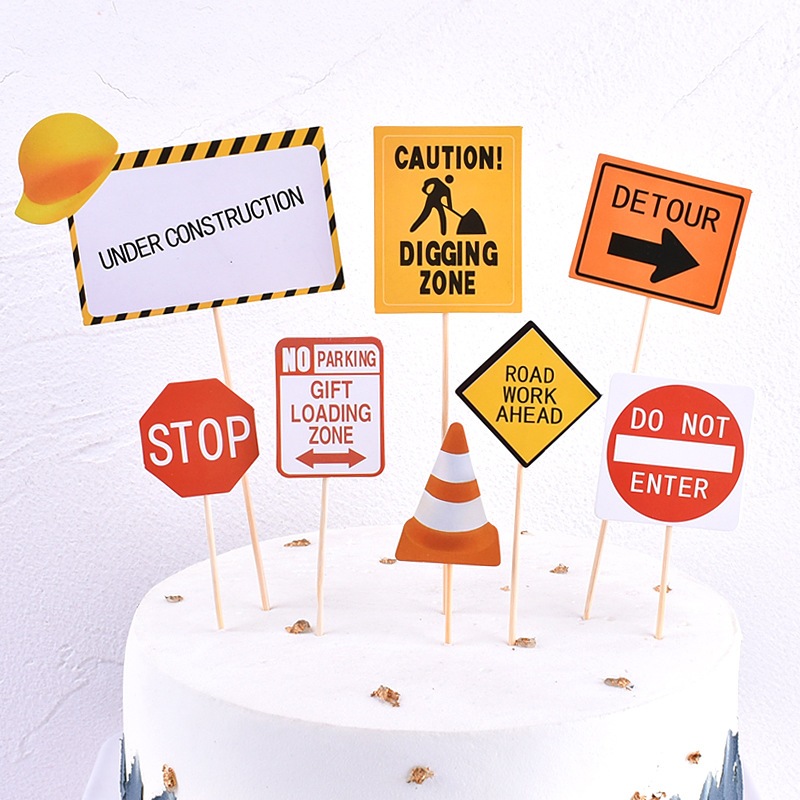 Jual TOPPER CAKE PAPER RAMBU JALAN MOBIL EKSKAVATOR BULDOSER FORKLIFT ...