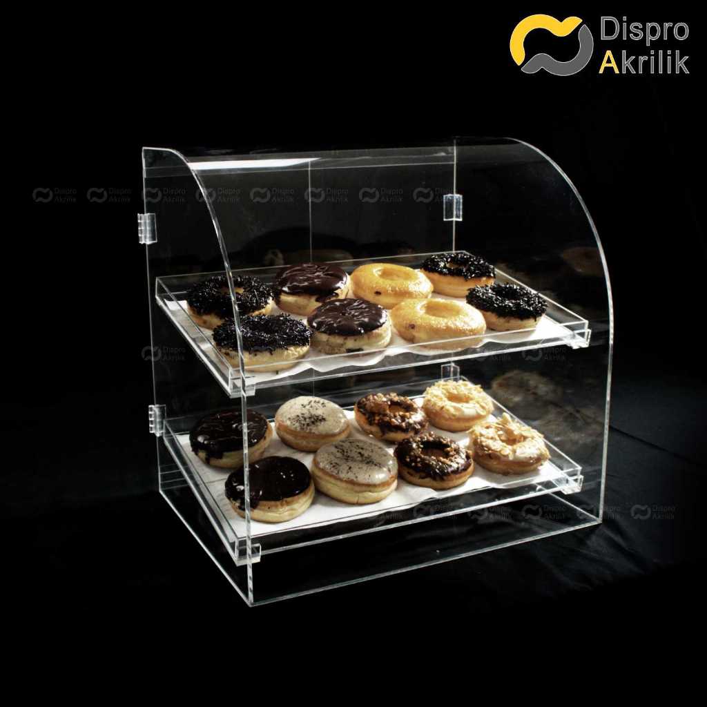 Jual Display kue akrilik 2 rak | Acrylic Food Cupcake Bakery 2 Shelves ...