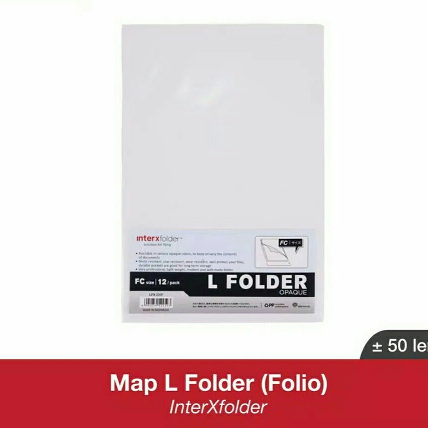 Jual (1 PACK) MAP L BENING TRANSPARAN INTER-X CLEAR SLEEVES F4 FOLDER ...