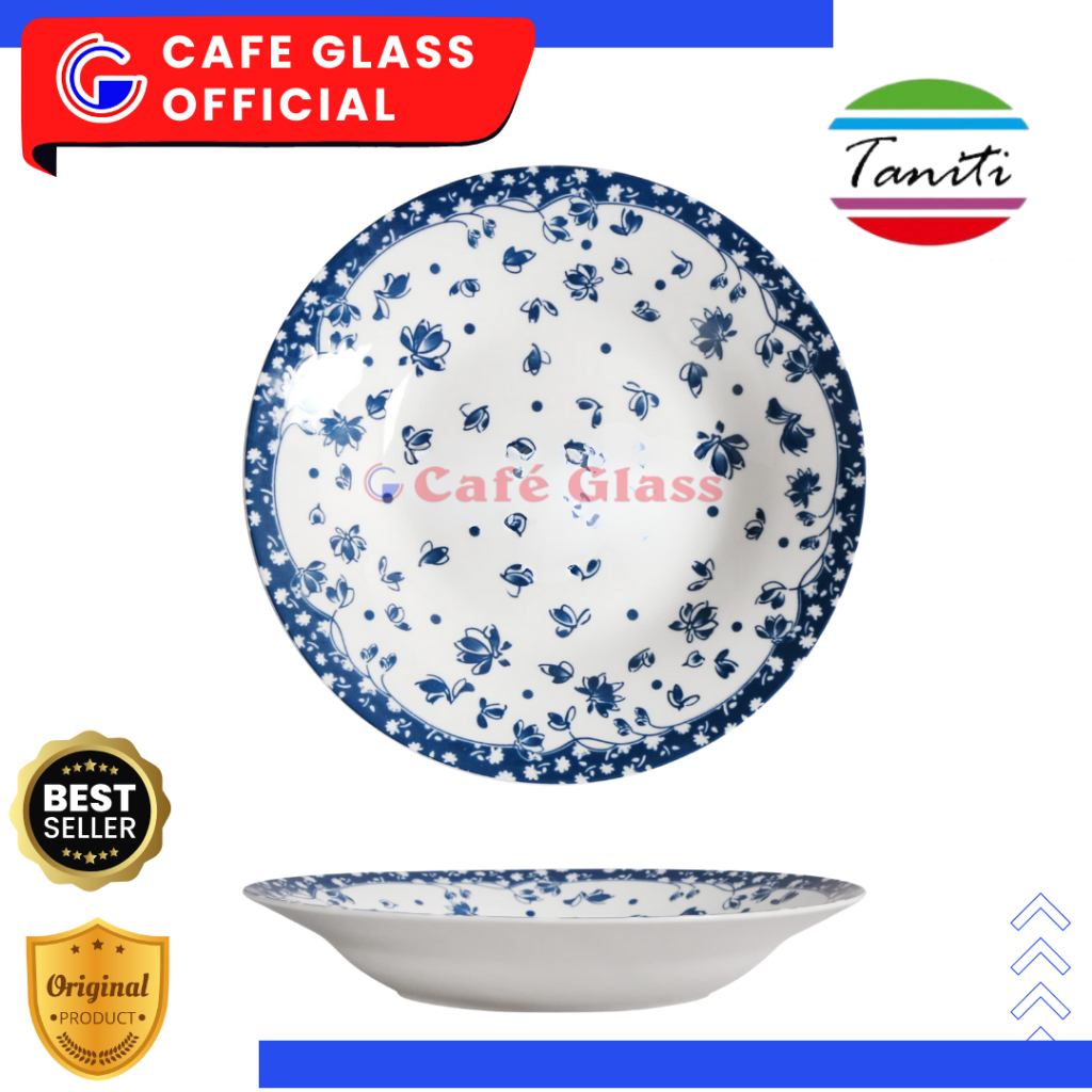Jual PIRING SOUP 9" MOTIF BIRU AESTHETIC | CHINA BLUE JAMEELA DINNER ...
