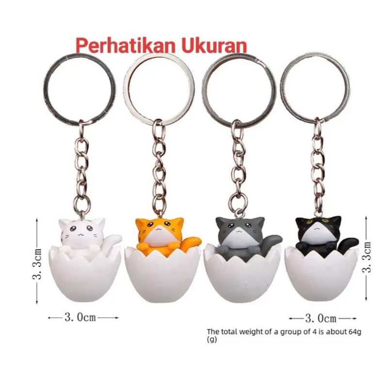 Jual gantungan kunci kucing dalam box/keychain kucing lucu/keychain ...