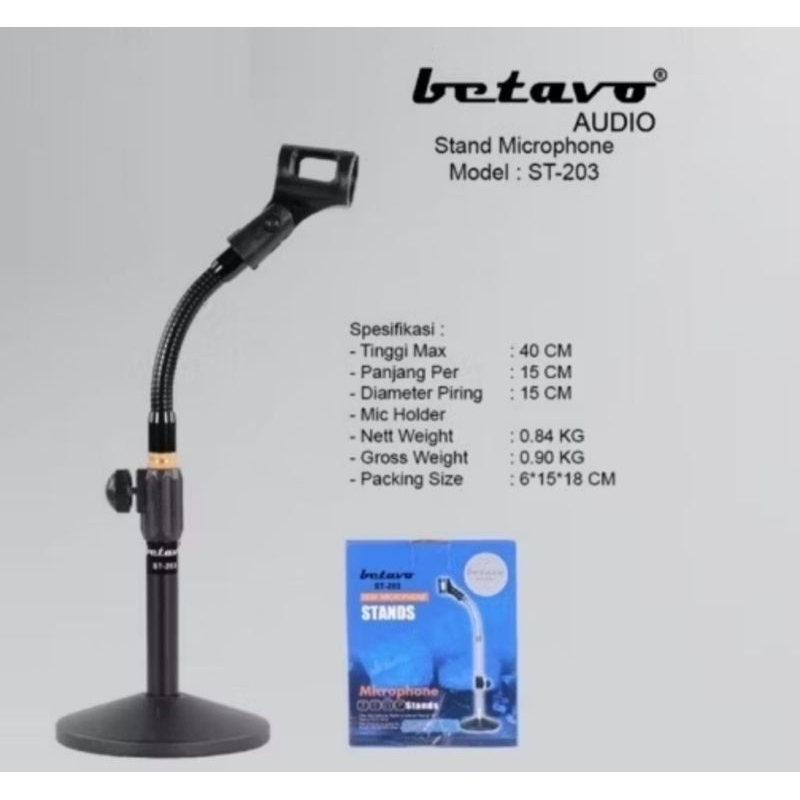 Jual STAND MIC MEJA BETAVO ST 203 TABLE STANDDING MICROPHONE | Shopee Indonesia