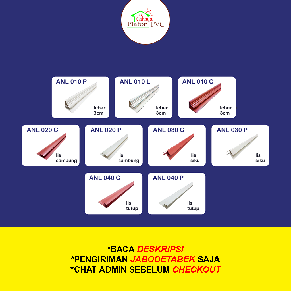 Jual (4M) Anda Plafon PVC Bahan LIST Plafon PVC KECIL PREMIUM KECIL ...
