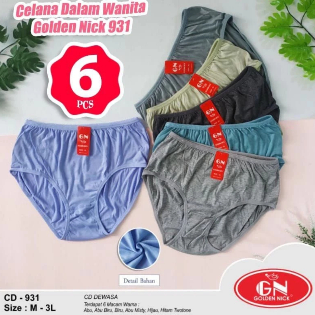 Jual 6 Pcs Celana Dalam Golden Nick Warna Cerah dan Gelap - CD Golden Nick Katun Dingin GN 931 ...