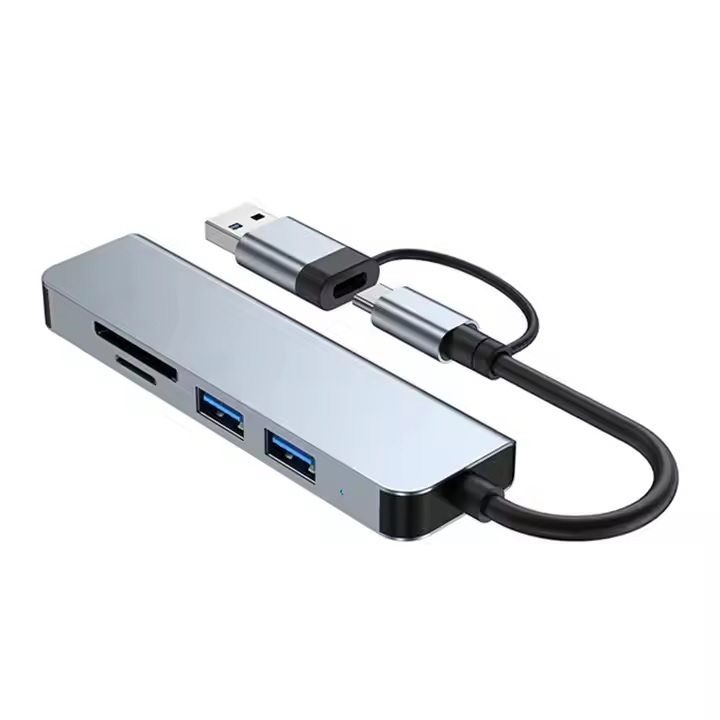 Jual Sku-1950 Usb hub type-c combo 5in1 usb 3 port hub + sd + tf card ...