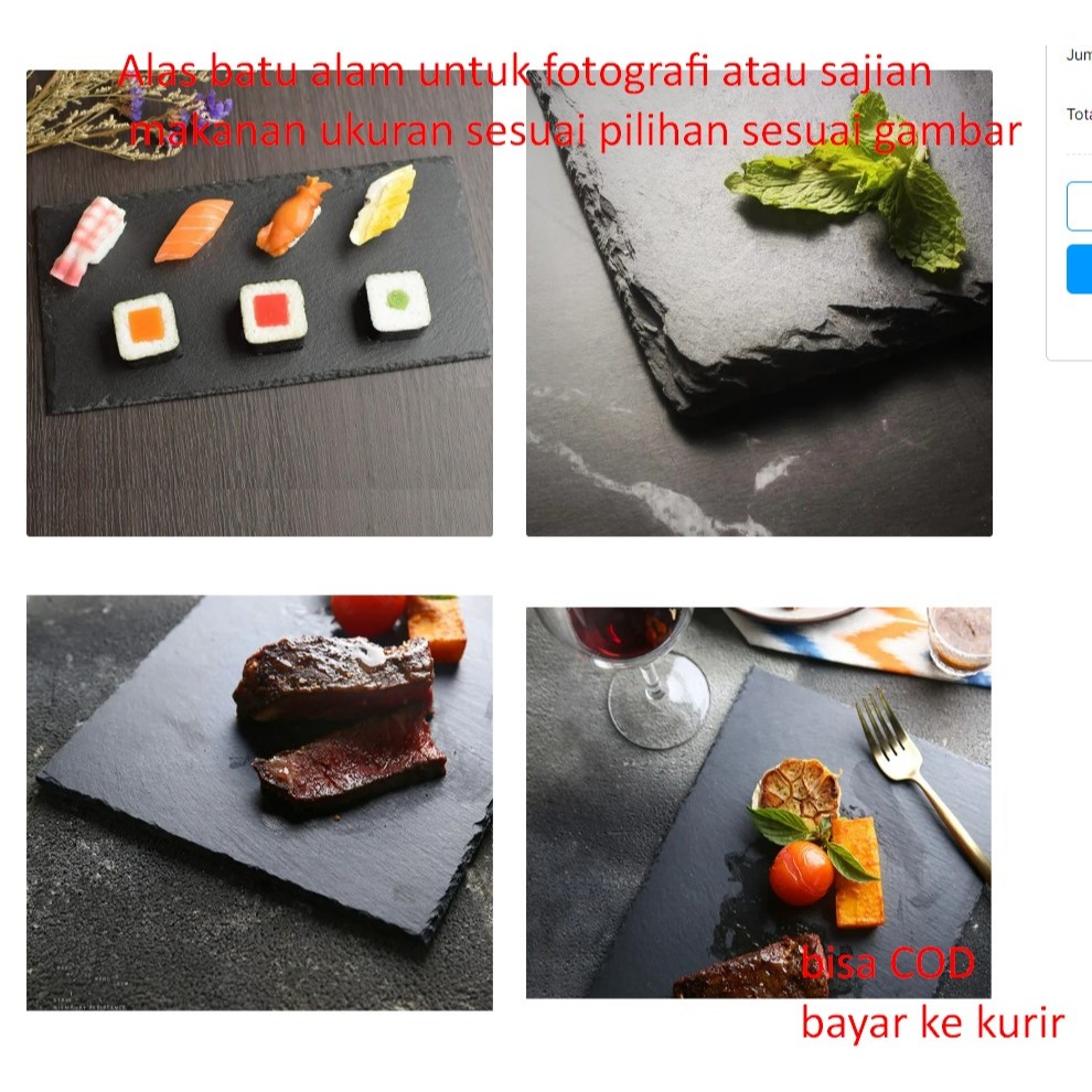 Jual Alas batu alam untuk fotografi atau sajian makanan ukuran sesuai ...