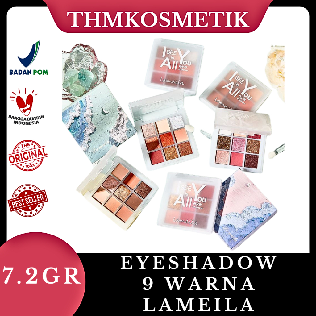 Jual Lameila Eyeshadow 9 Warna Warna Yang Soft & Elegant Menarik Bedak ...