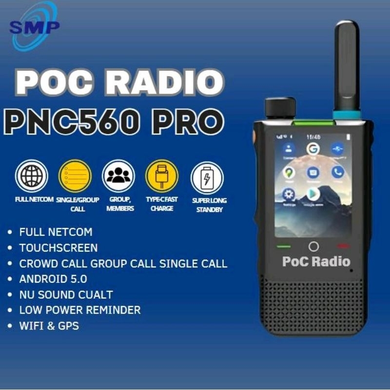 Jual HT SMP PNC560 Pro Touchscreen PoC WiFi/GPS Walkie Talkie | Shopee ...