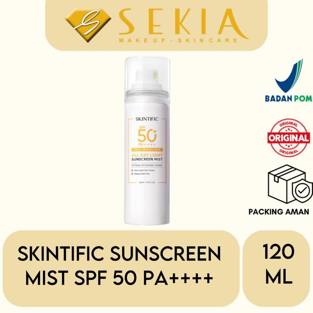 Jual SKINTIFIC All Day Light Sunscreen Mist SPF 50 PA++++ 120ml | Shopee Indonesia