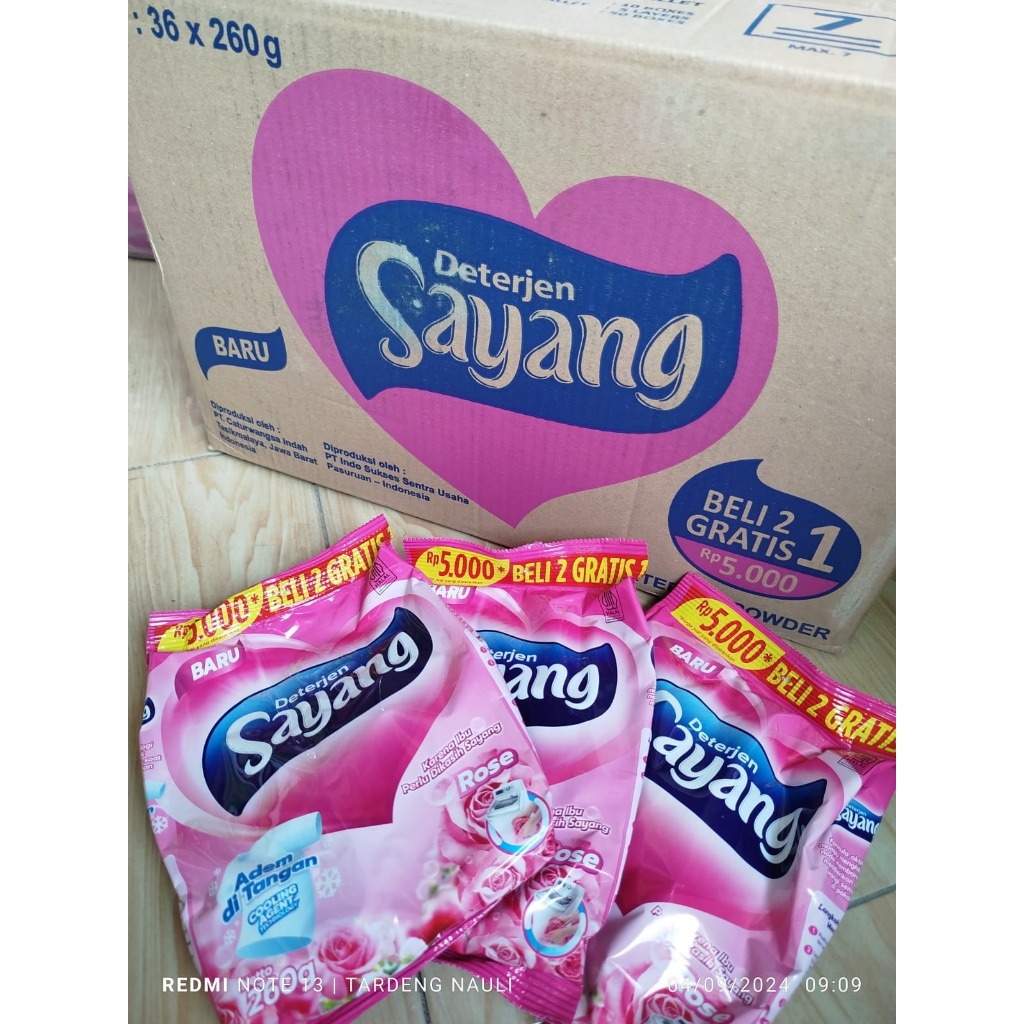 Jual TRS - 1 Dus Detergen Sayang Bubuk 220 gr / 1 Dus isi 36 pcs ...