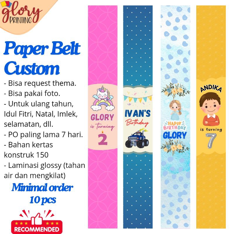 Jual PAPER BELT CUSTOM - PAPER BELT ULTAH - PAPER BET BENTO - PAPER ... Jual PAPER BELT CUSTOM - PAPER BELT ULTAH - PAPER BET BENTO - PAPER ...