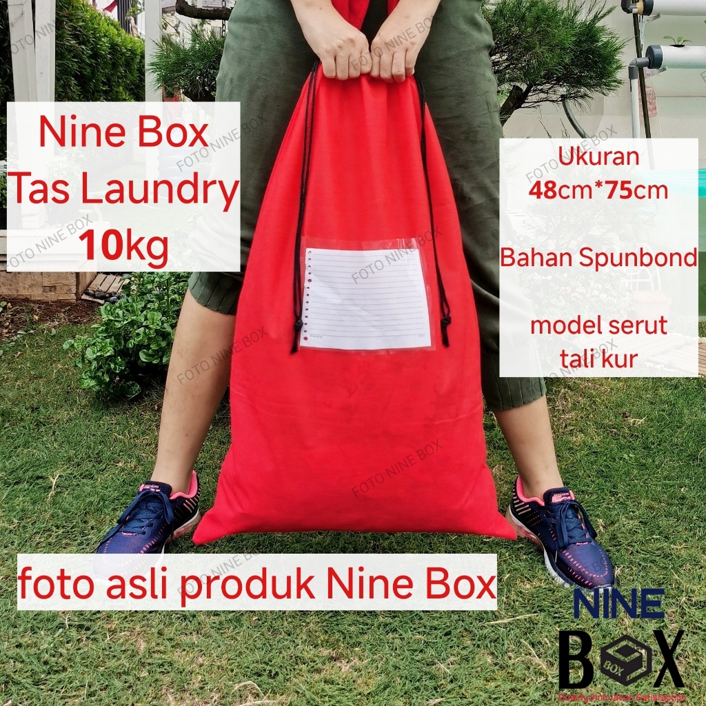 Jual nine box tas kantong laundry muat beban 10kg bisa diserut/laundry ...