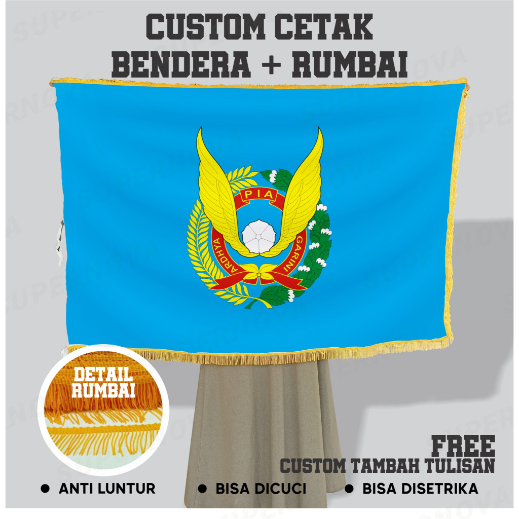 Jual bendera pataka TNI AU Persit (Persatuan Istri Prajurit) Ardhya Pia ...