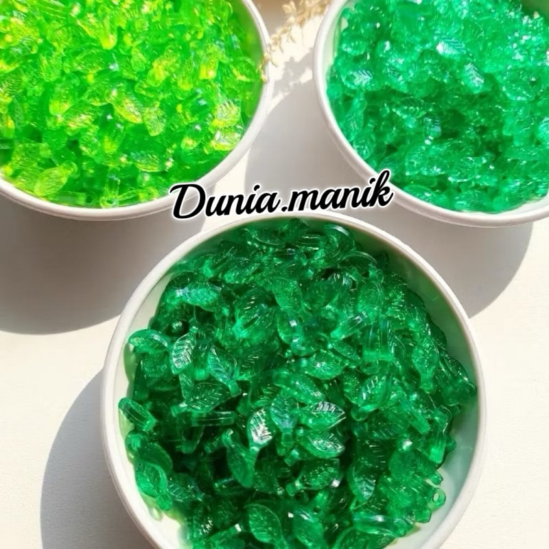 Jual Manik Mote Daun Mini Akrilik Daun Mini Gantung (15gr) | Shopee ...